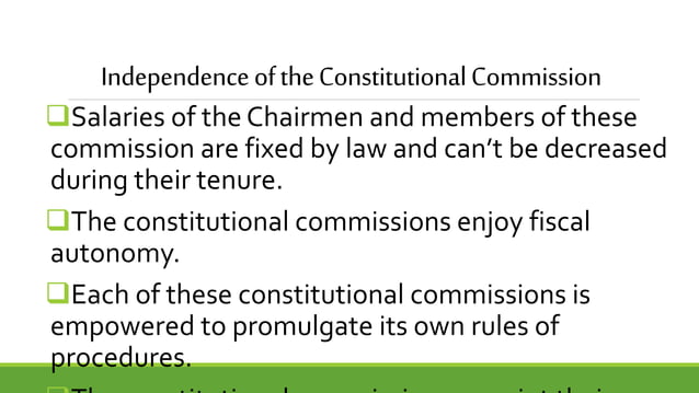 The philippine constitutional commissions | PPTX | Law