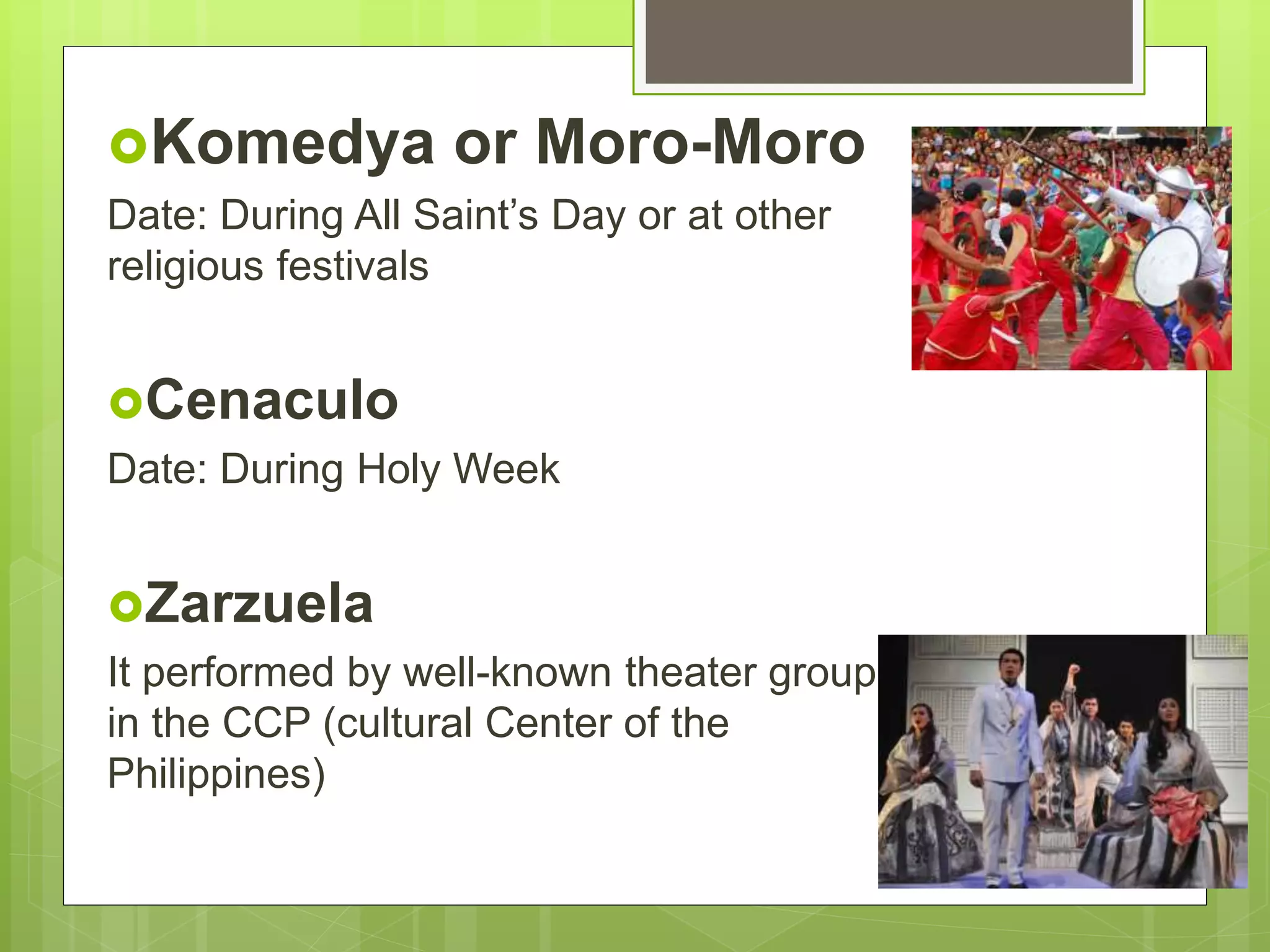 The philippine festivals and theatrical forms | PPTX