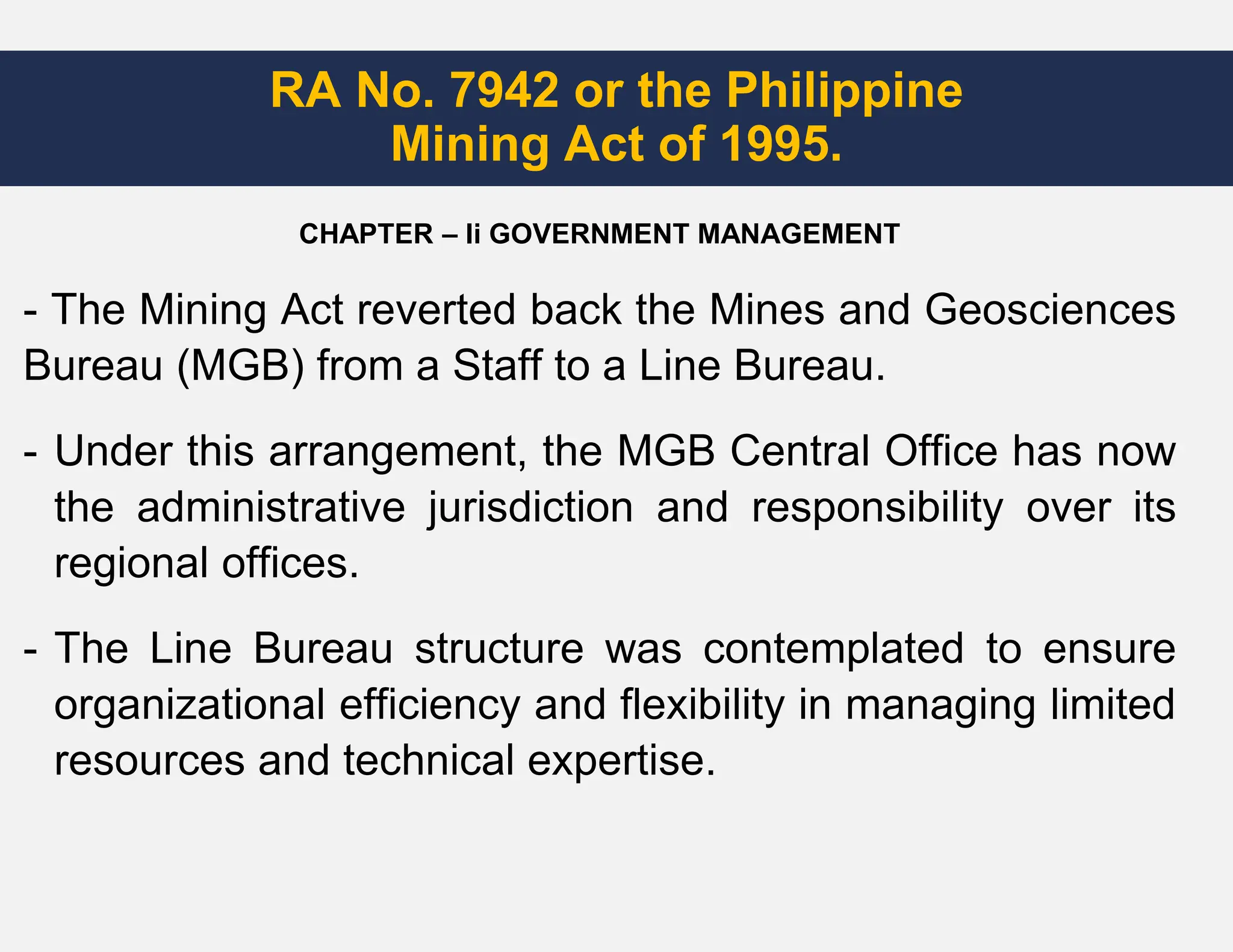 RA 7942:vThe Philippine Mining Act of 1995 | PPTX