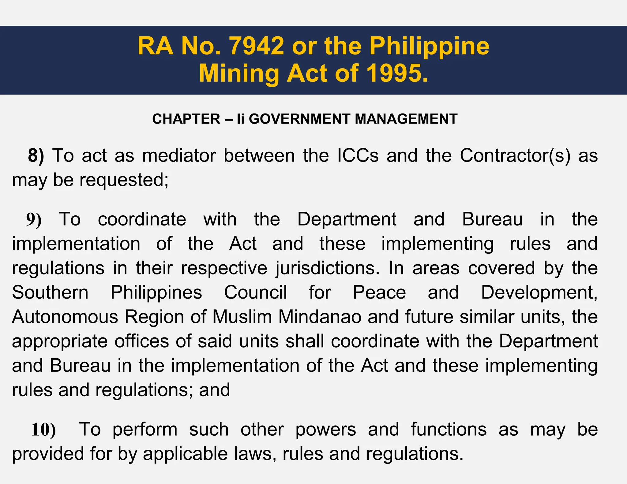 RA 7942:vThe Philippine Mining Act of 1995 | PPTX