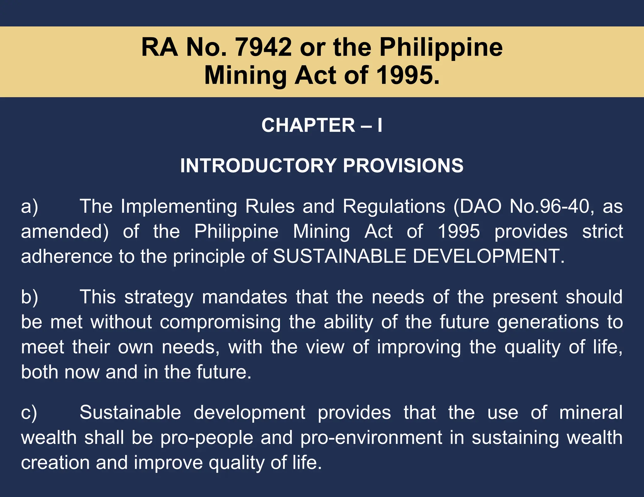 RA 7942:vThe Philippine Mining Act of 1995 | PPTX