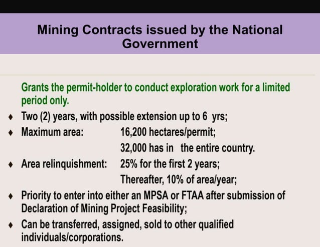 RA 7942:vThe Philippine Mining Act of 1995 | PPTX