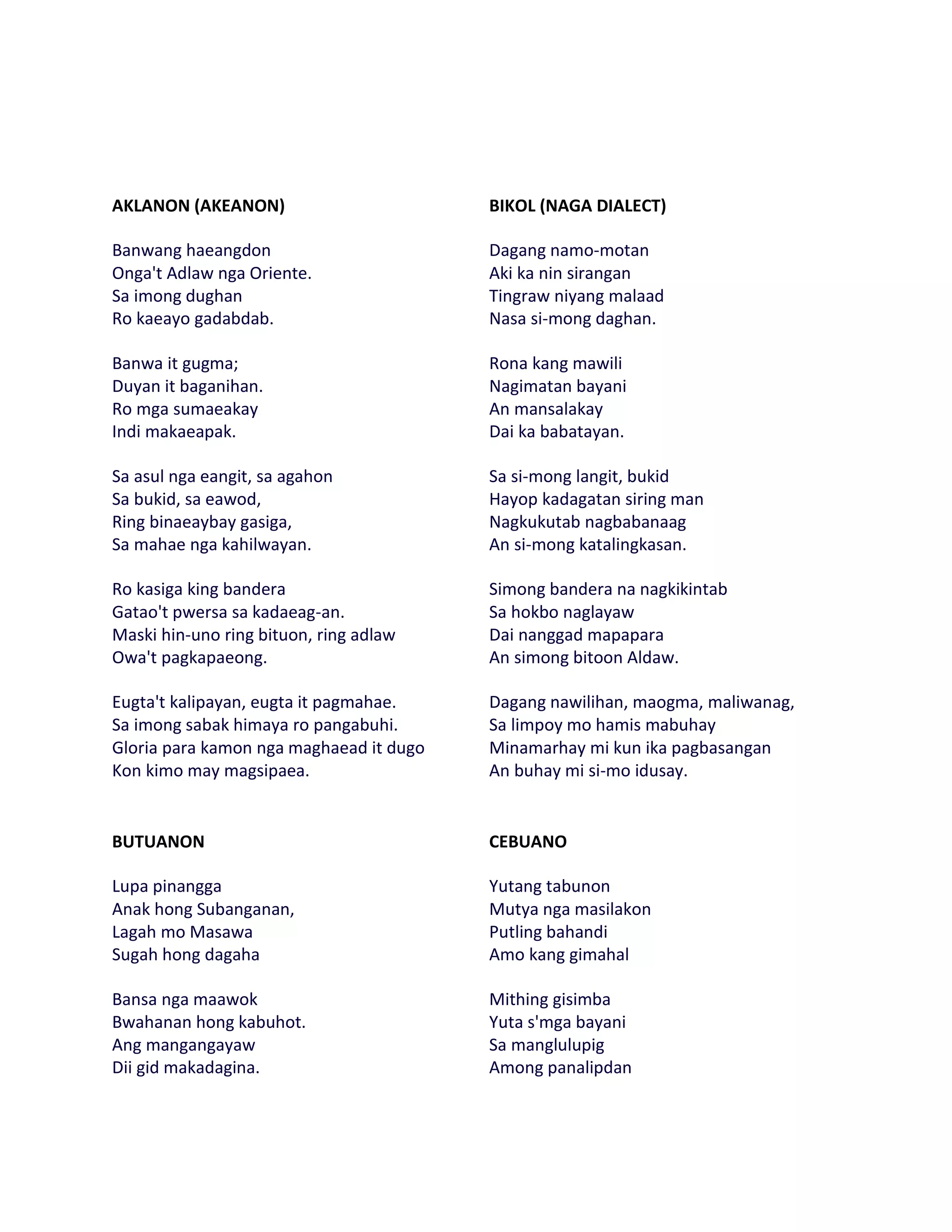 The Philippine National Anthem | DOCX