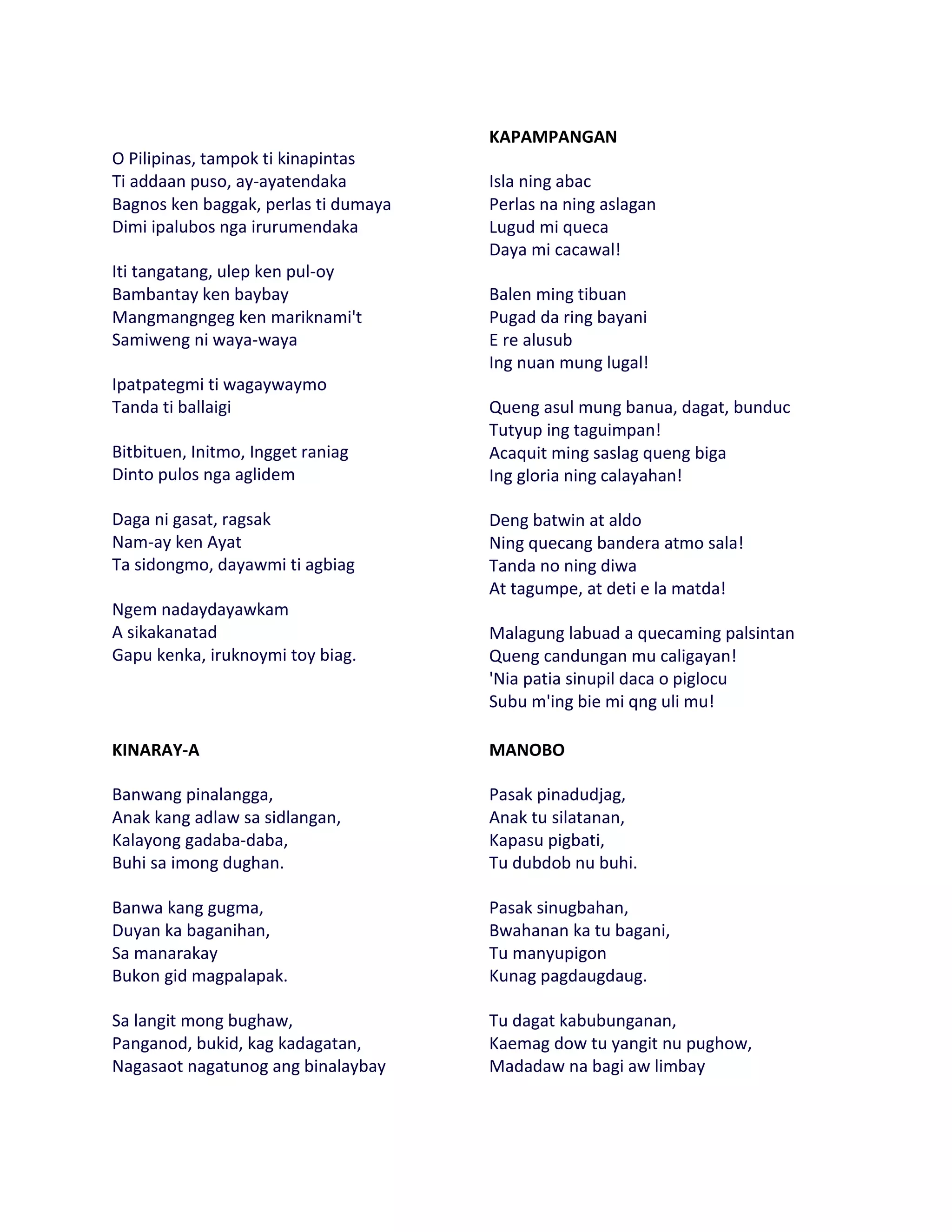 The Philippine National Anthem | DOCX