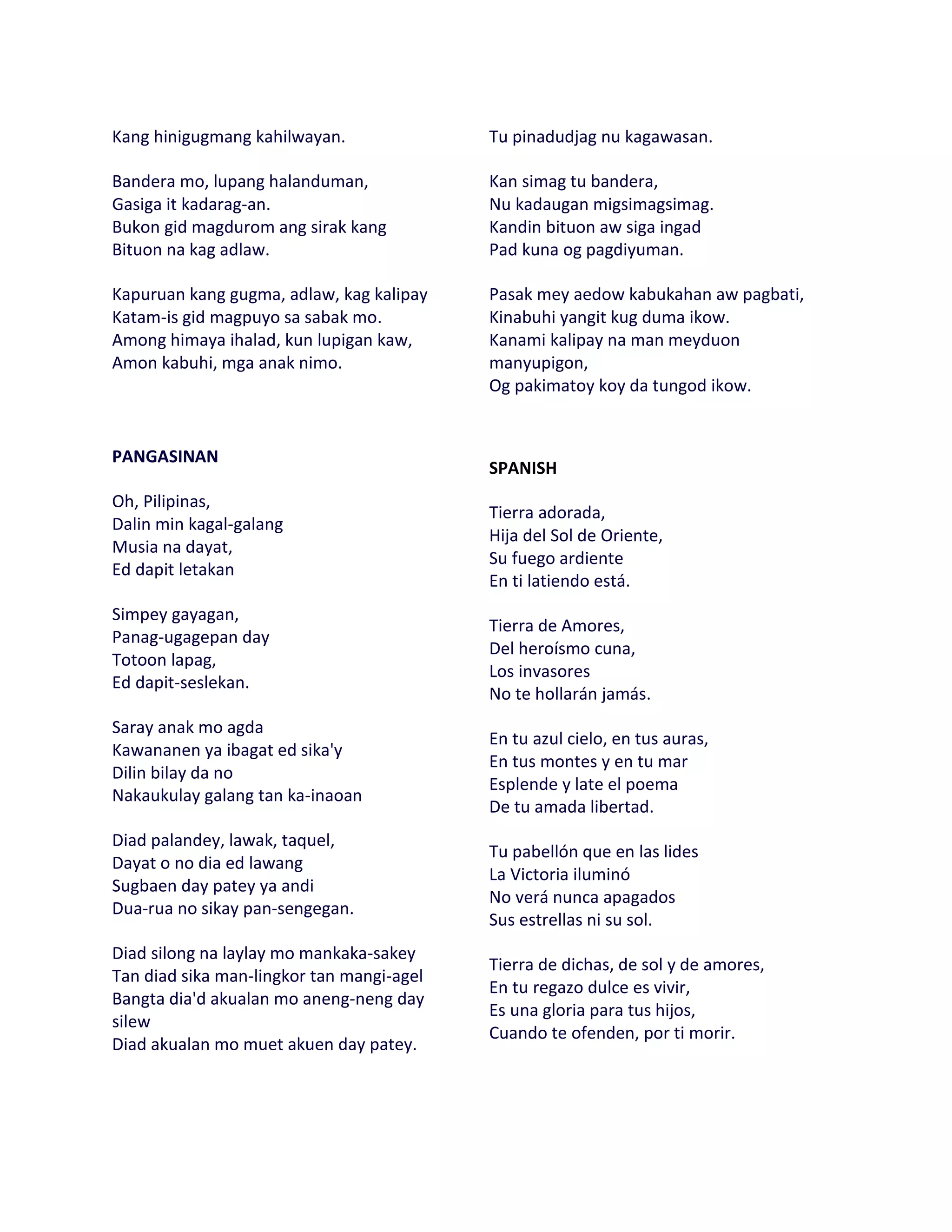 The Philippine National Anthem | DOCX