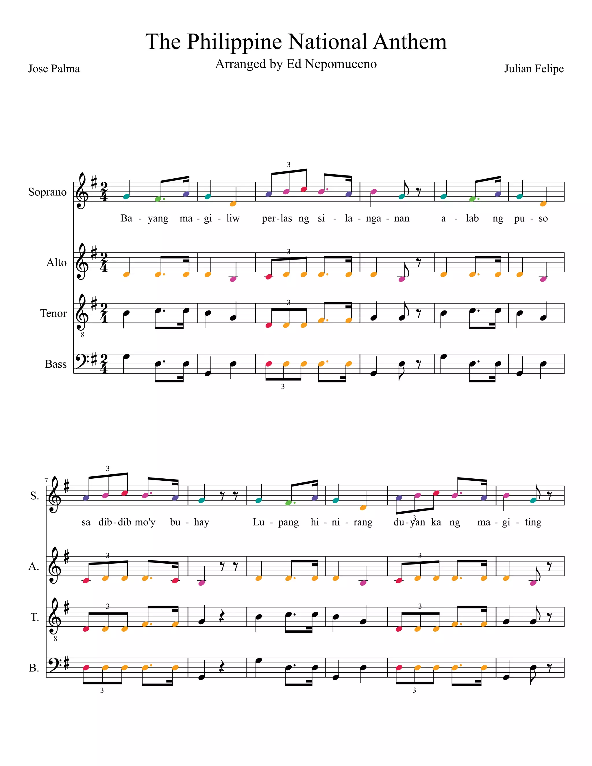 The Philippine National Anthem - SATB | PDF