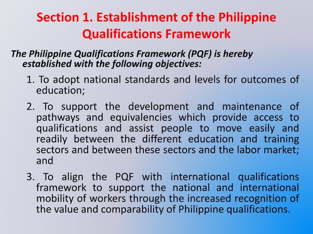 The philippine qualification framework | PPTX | Professional School ...