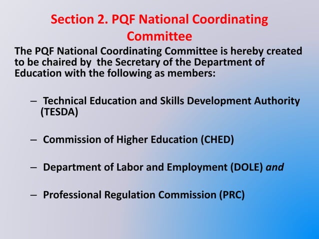The philippine qualification framework | PPTX | Professional School ...