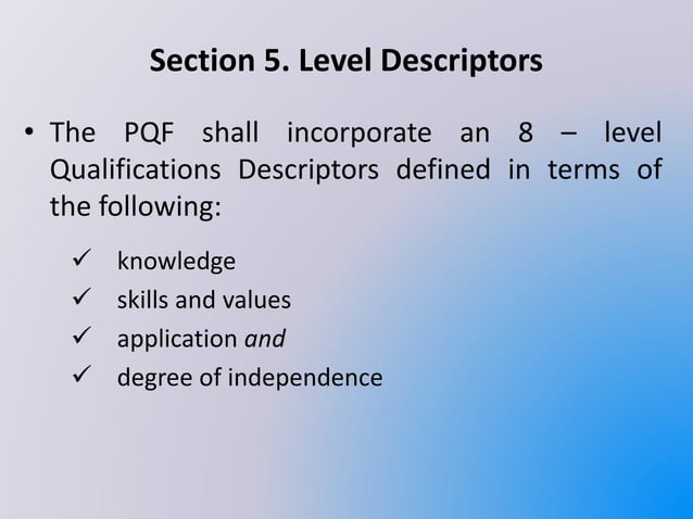 The philippine qualification framework | PPTX | Professional School ...