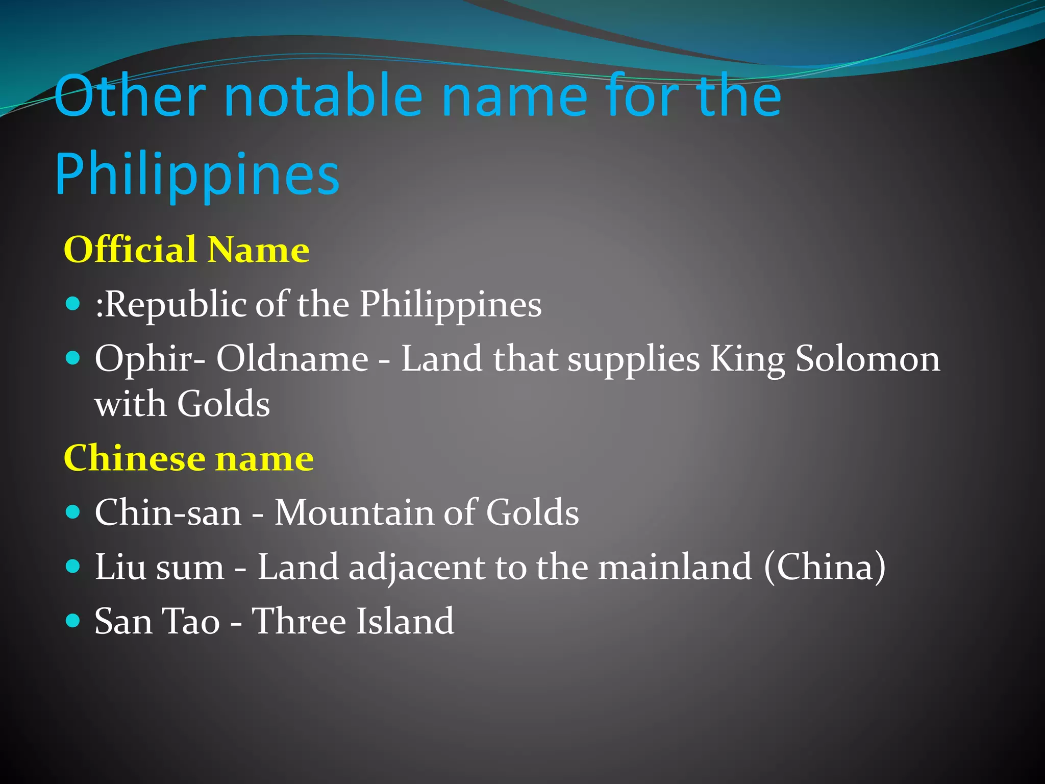 The philippines names | PPTX