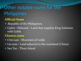 The philippines names | PPTX