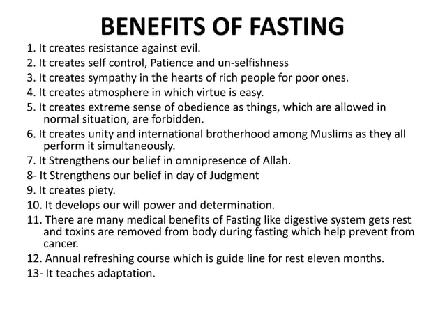 The philosophy of fasting in islam | PPT