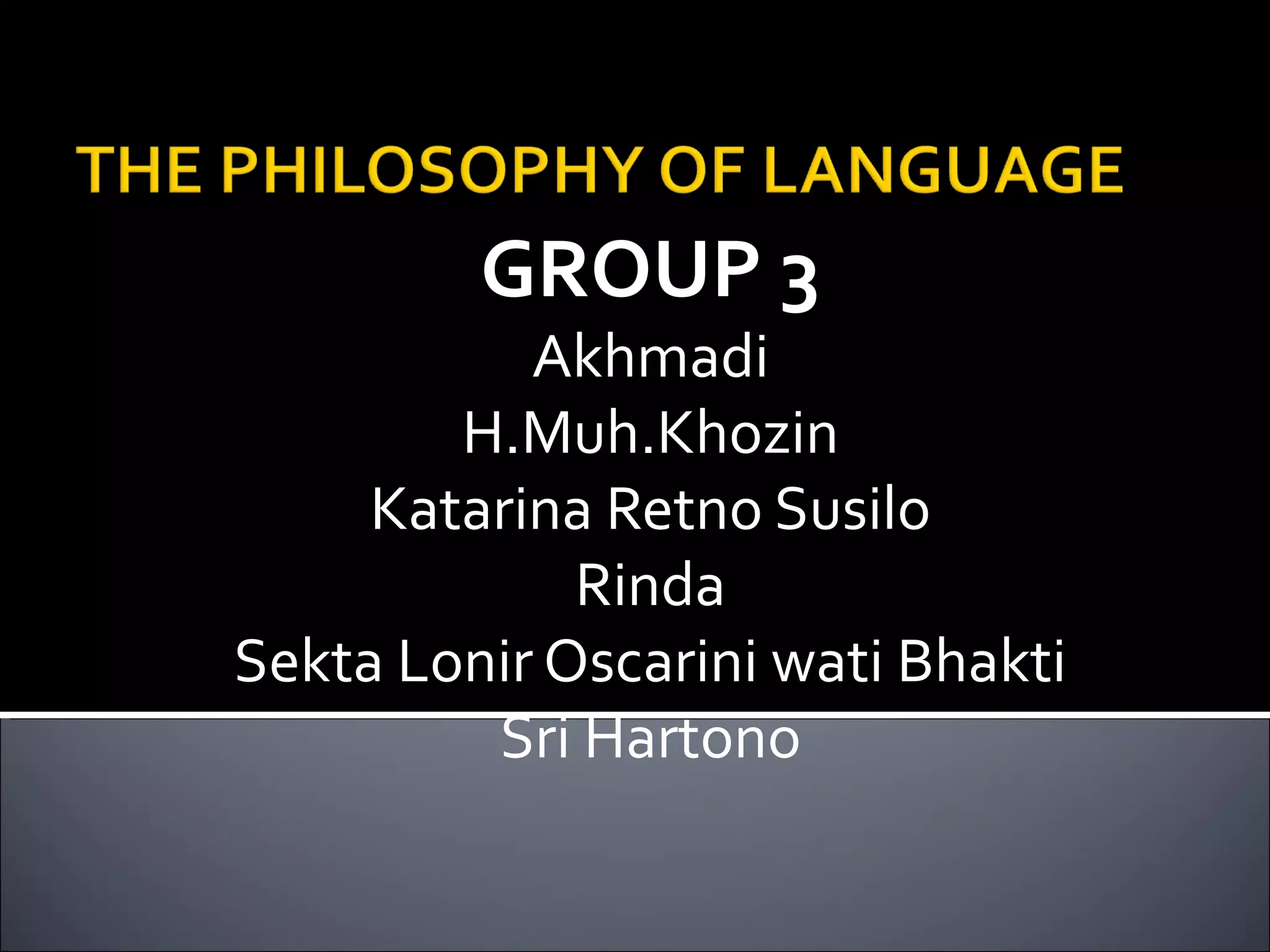 The philosophy of language | PPT