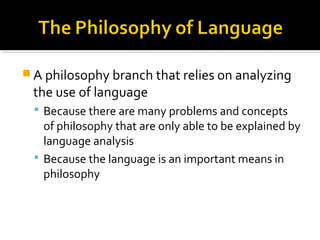 The philosophy of language | PPT