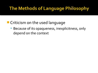 The philosophy of language | PPT