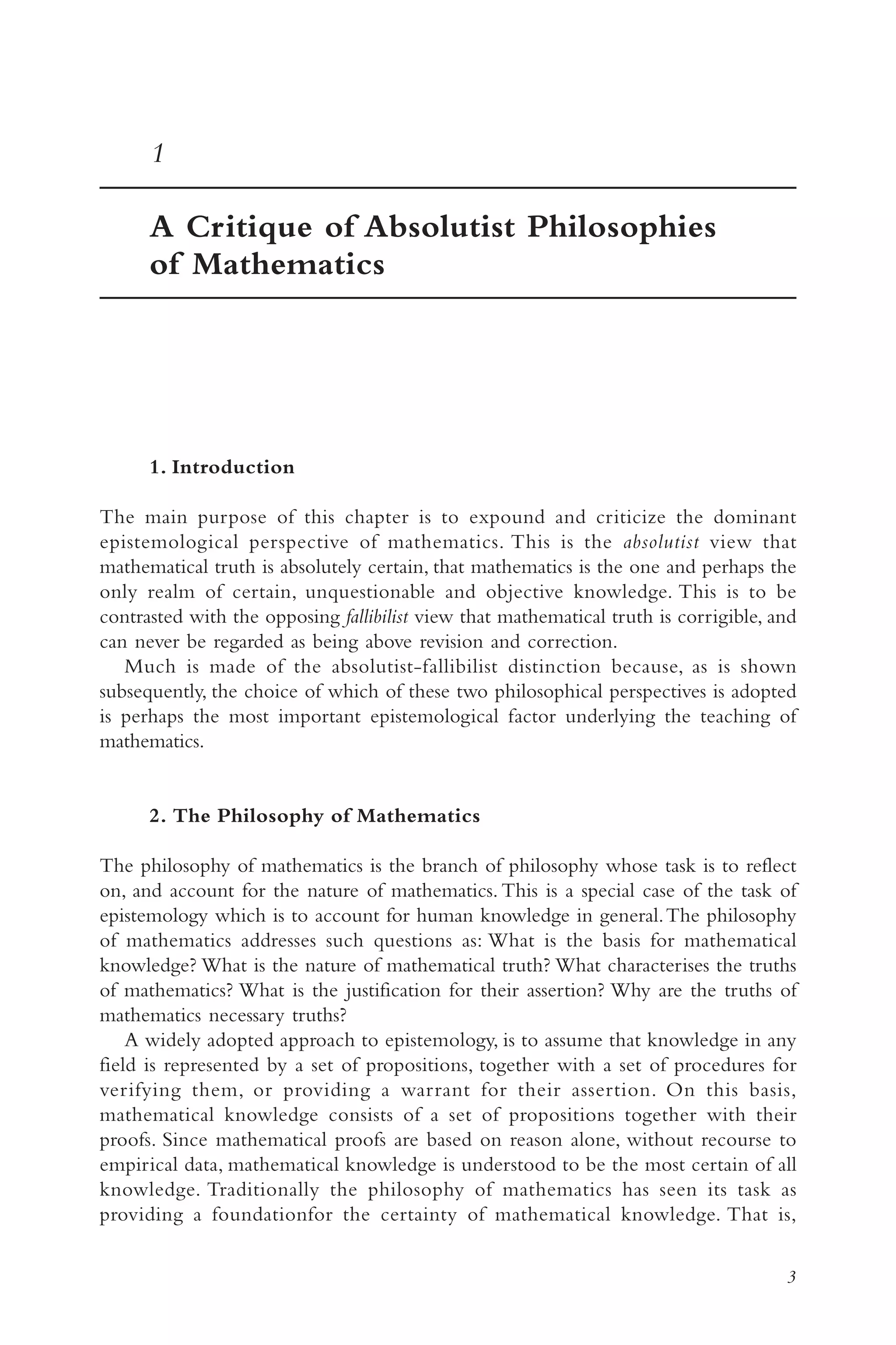 The Philosophy of mathematics education 2 | PDF | Educational ...