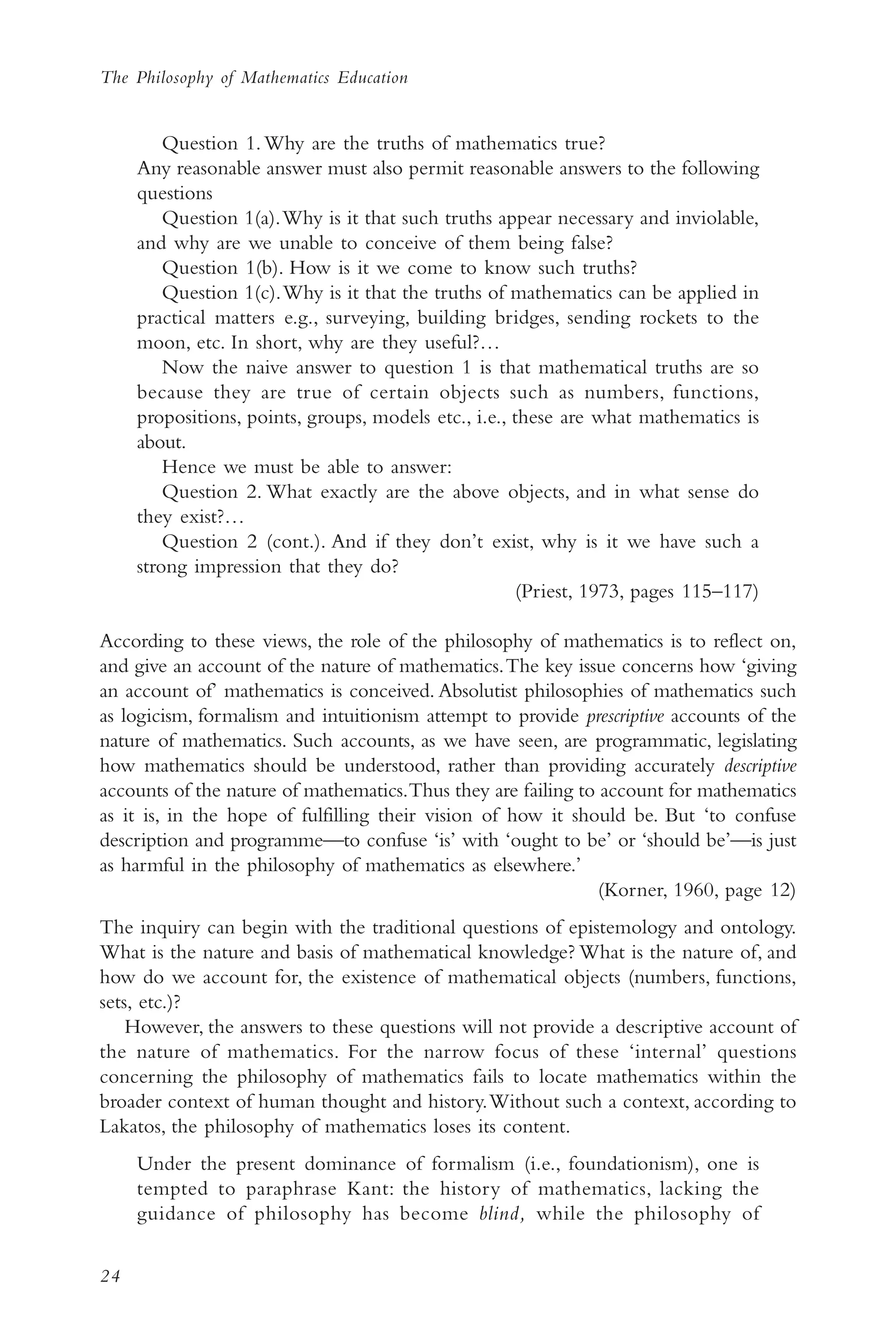 The Philosophy of mathematics education 2 | PDF | Educational ...