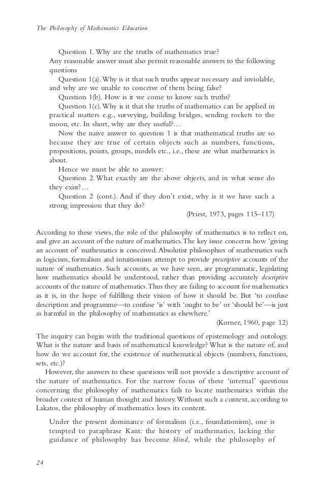 The Philosophy of mathematics education 2