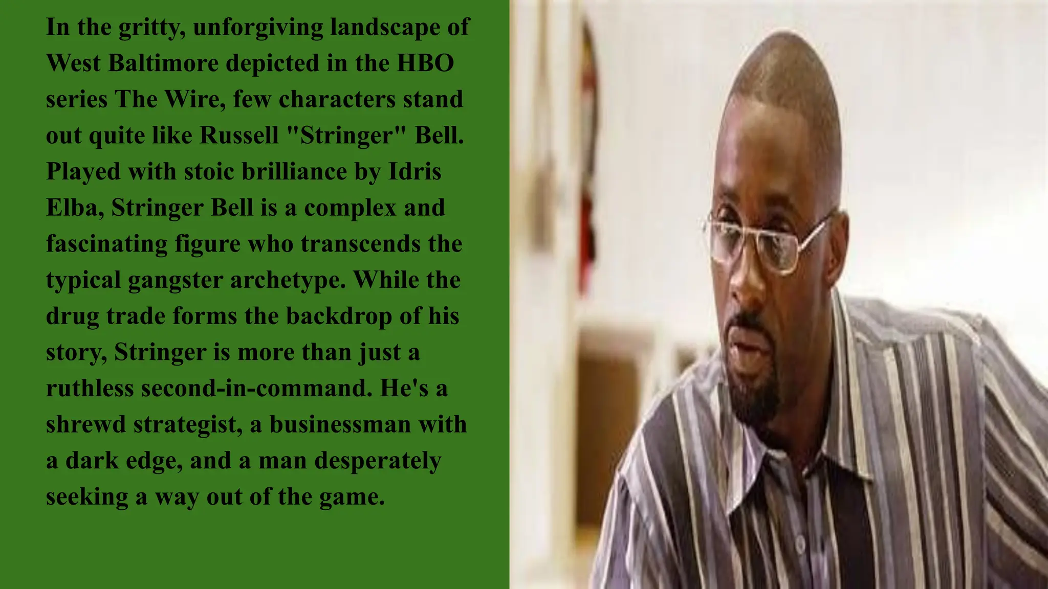 The Stringer Bell Manifesto: Power Through Control | PPT