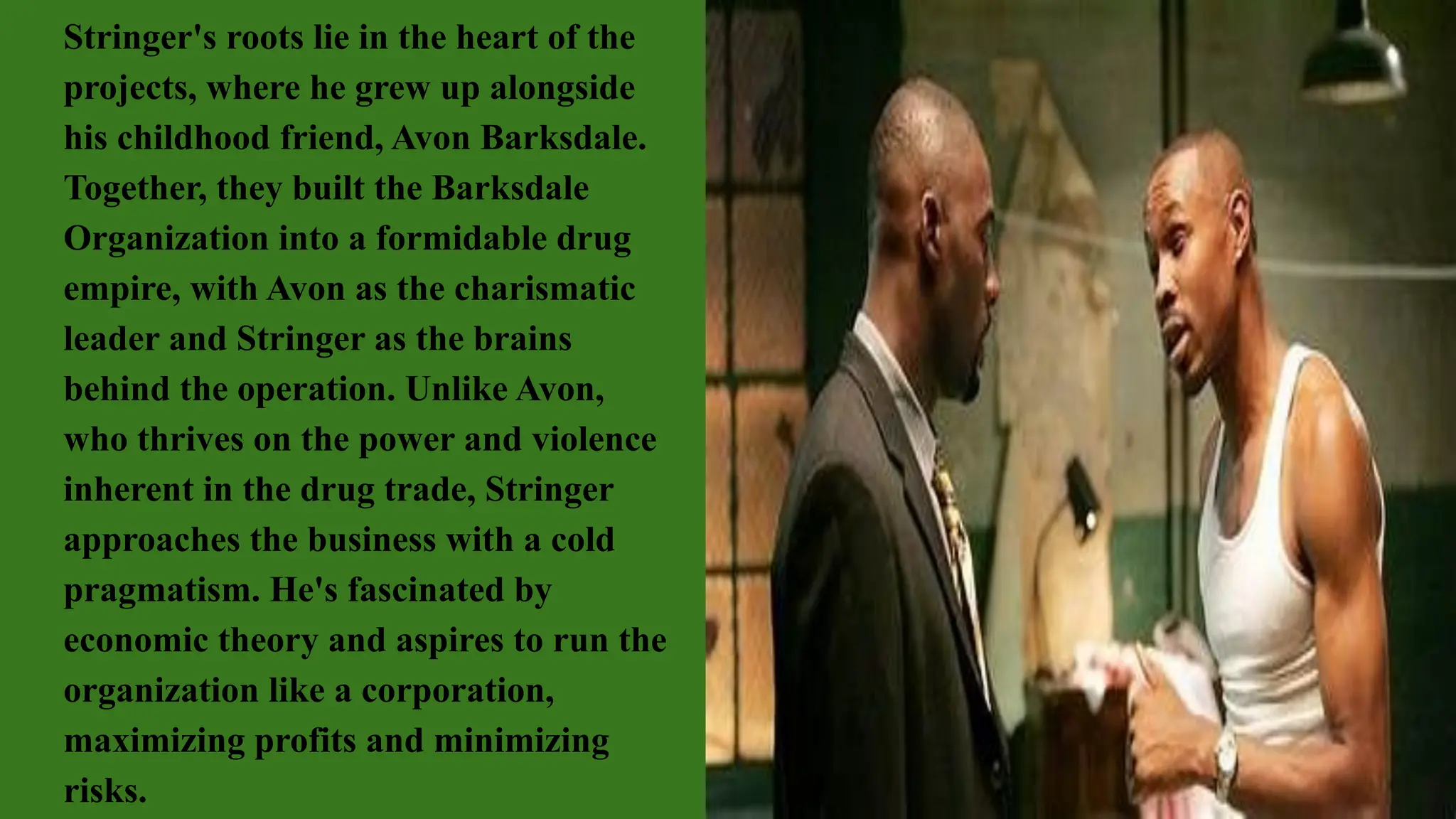 The Stringer Bell Manifesto: Power Through Control | PPT