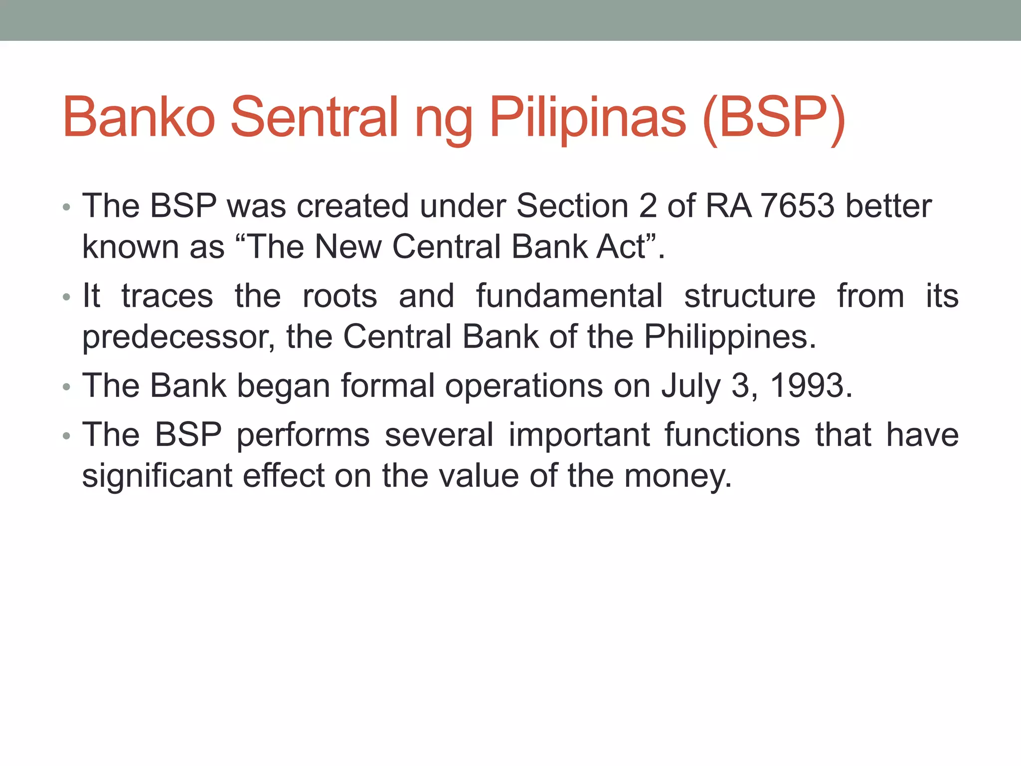 The phlippine financial system | PPTX