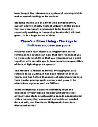 The Photographic Memory | PDF