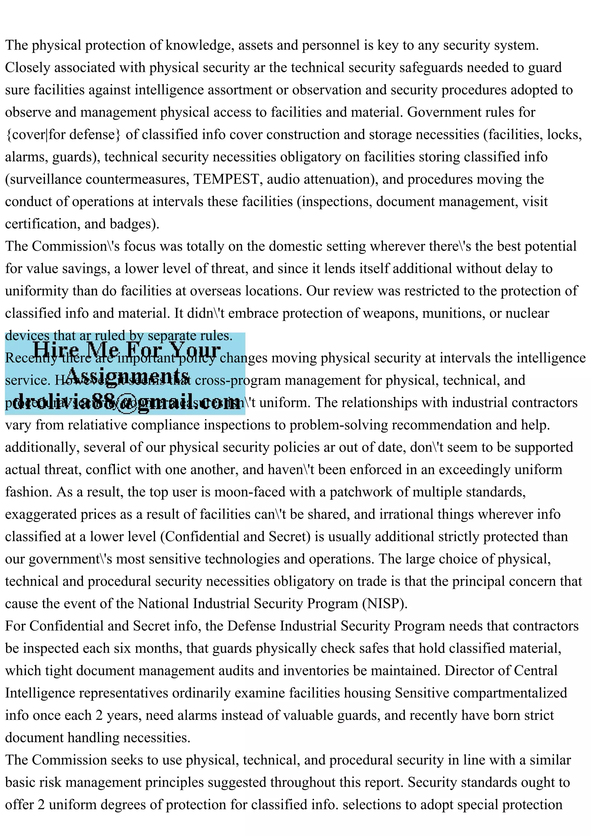 The physical protection of knowledge, assets and personnel is key to.pdf