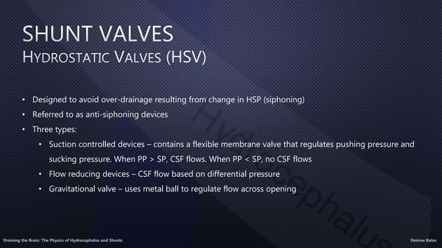 The Physics of Hydrocephalus and Shunts | PPT