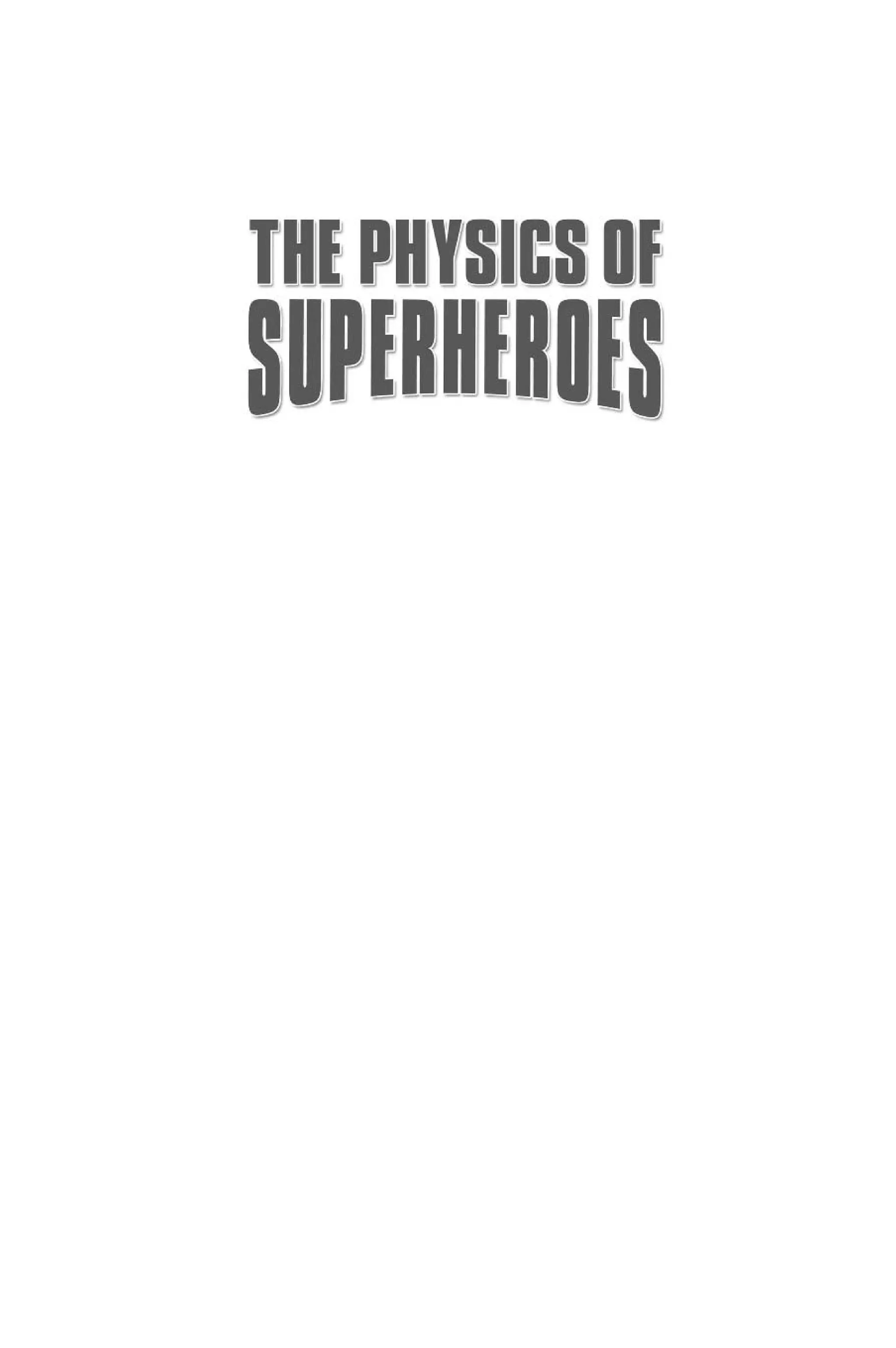 The physics of superheroes | PDF