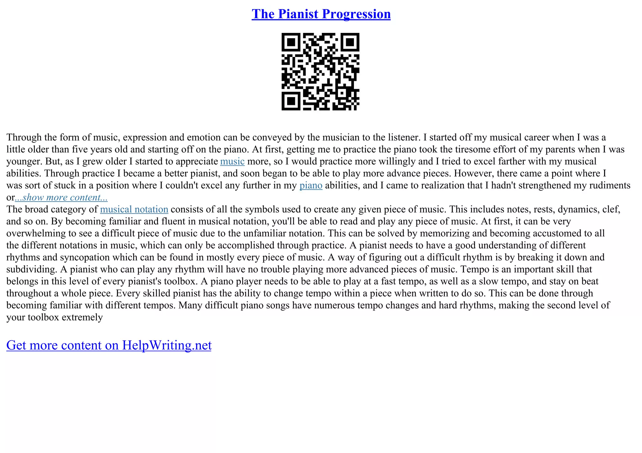 The Piano Movie Analysis | PDF