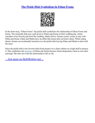 The Pickle Dish Symbolism In Ethan Frome | PDF