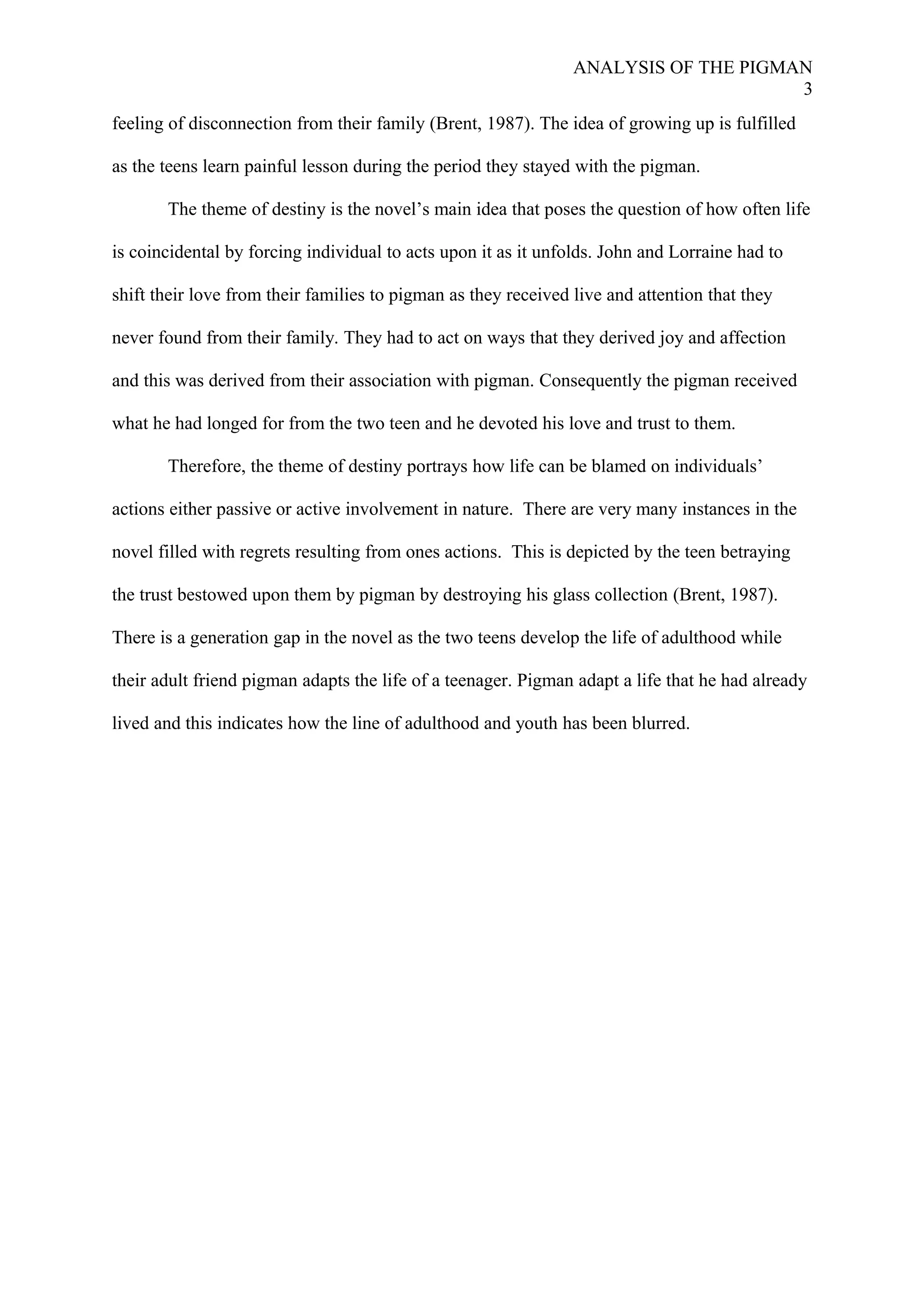 The pigman, by paul zindel | DOC