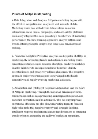 The Pillars of AIOps in Marketing.pdf | Advertising Industry | Industries