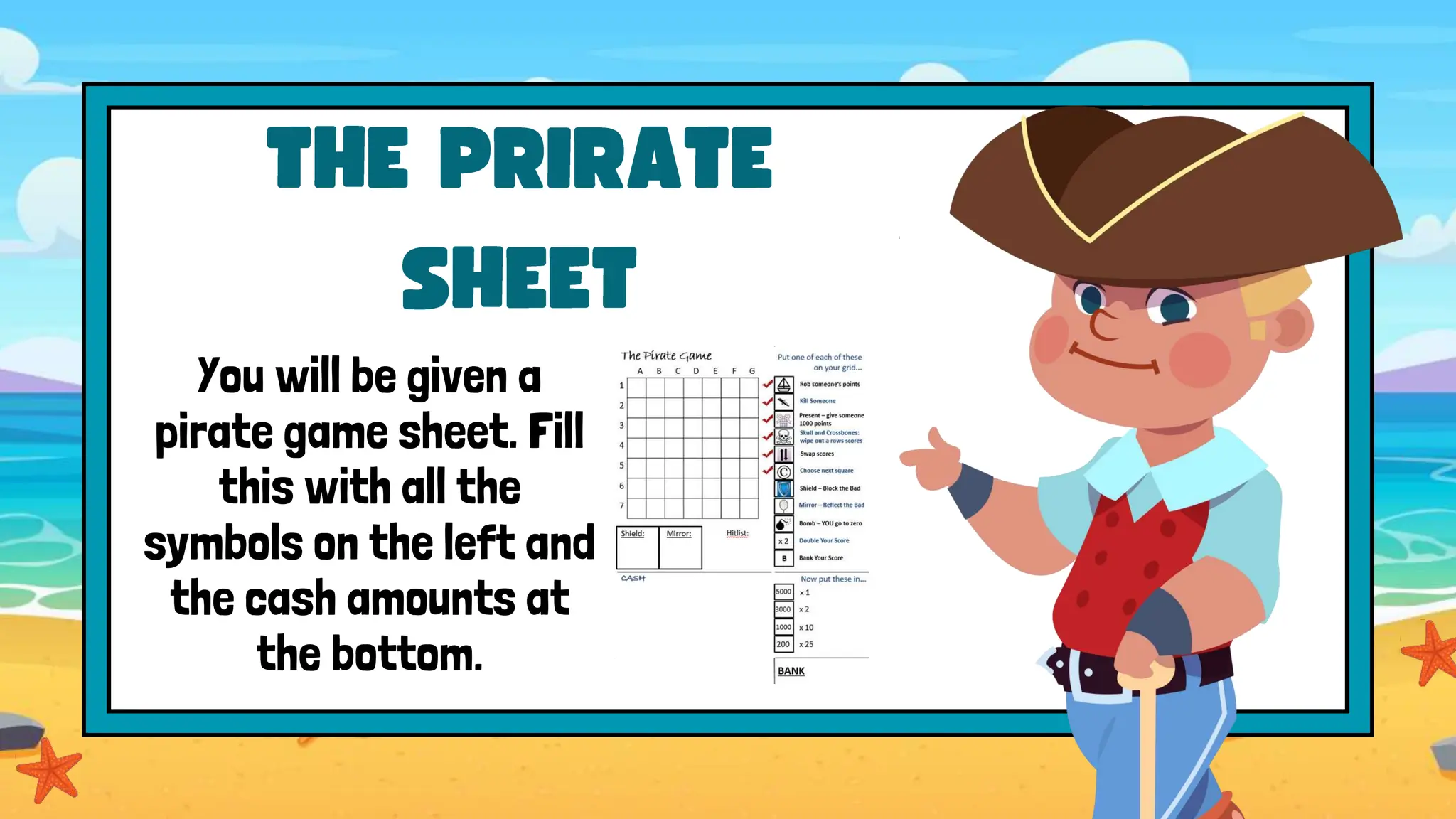 The Pirate Game - Fun game, whole class activity | PPTX