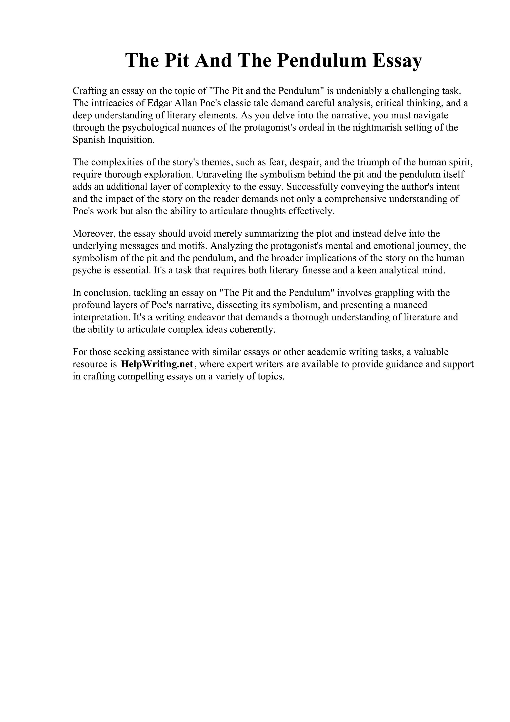 The Pit And The Pendulum Essay.pdf