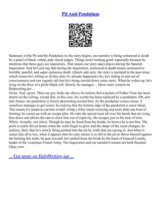 The Pit And The Pendulum Symbolism | PDF