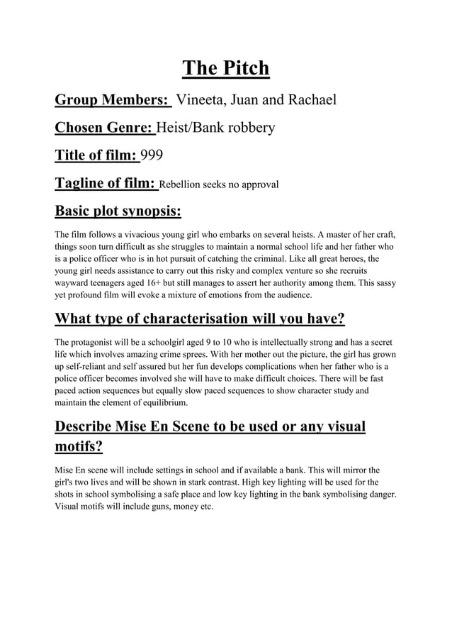 The pitch film | DOCX