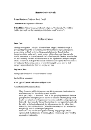Horror Movie Pitch (Final) | PDF