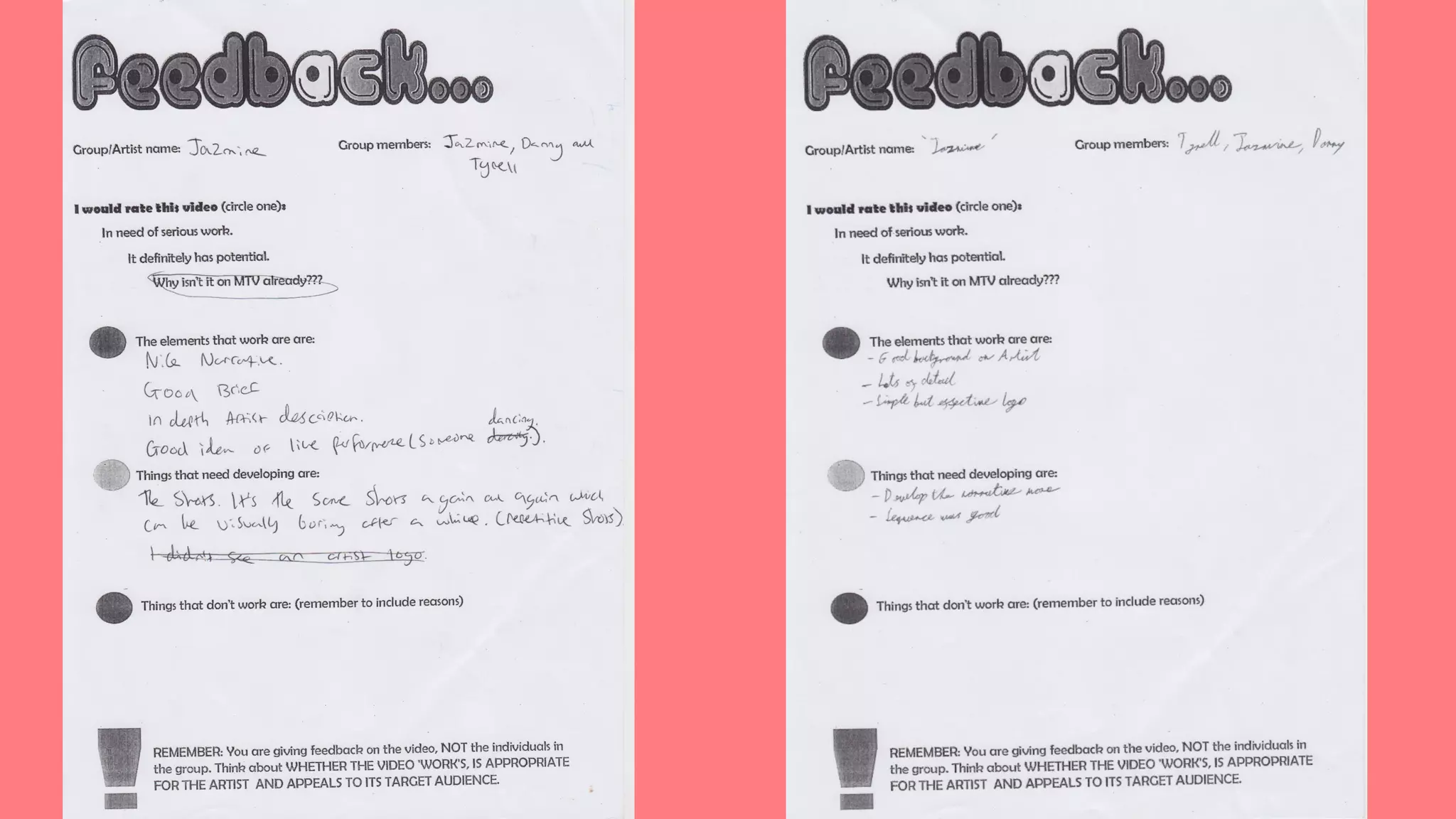 The pitch power point feedback | ODP