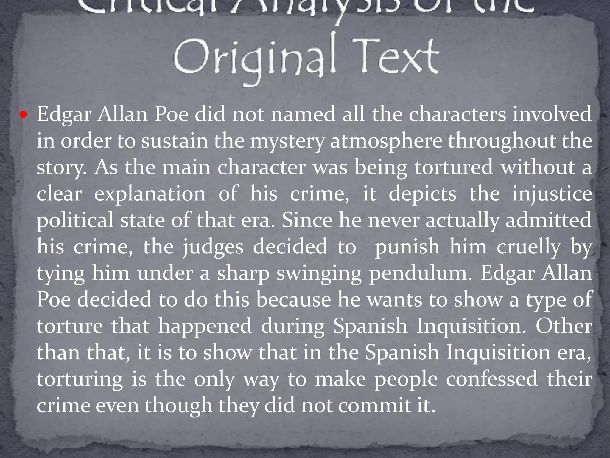 The pit and the pendulum slides | PPT