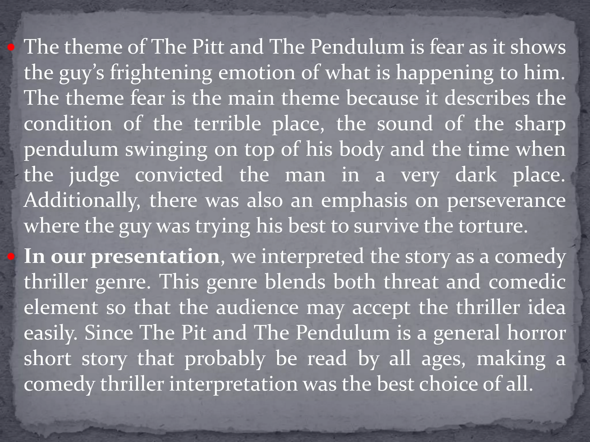 The pit and the pendulum slides | PPT