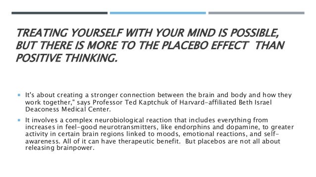 The Placebo Effect | PPTX | Brain and Nervous System Disorders ...