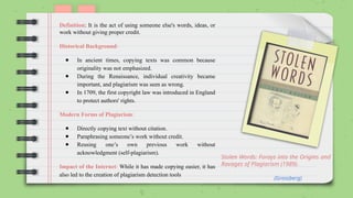 The Plagiarism :- Types, Consequences, and How to Avoid it | PPTX