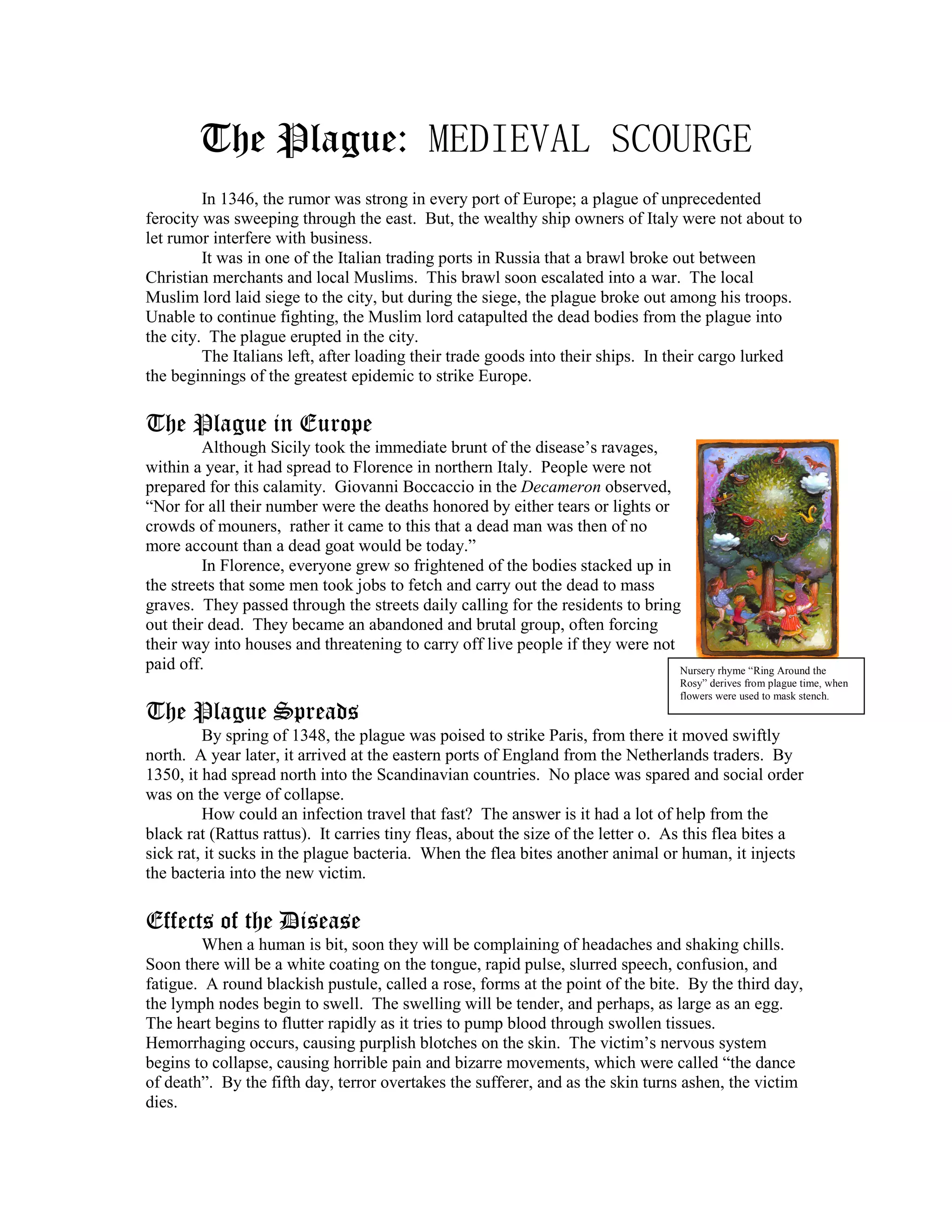 The plague worksheet | PDF