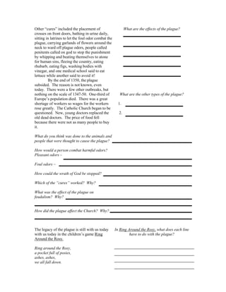 The plague worksheet | PDF