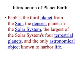 The planet earth | PPTX