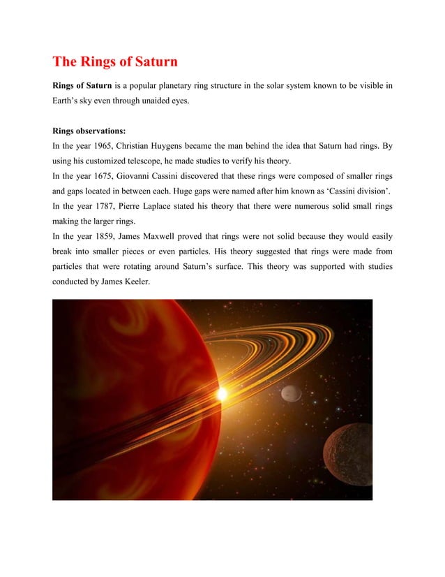 Saturn Planet | PDF | Space and Astronomy | Science