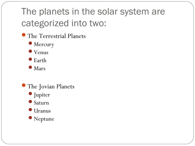 The planets in the solar system | PPT | Geology | Science