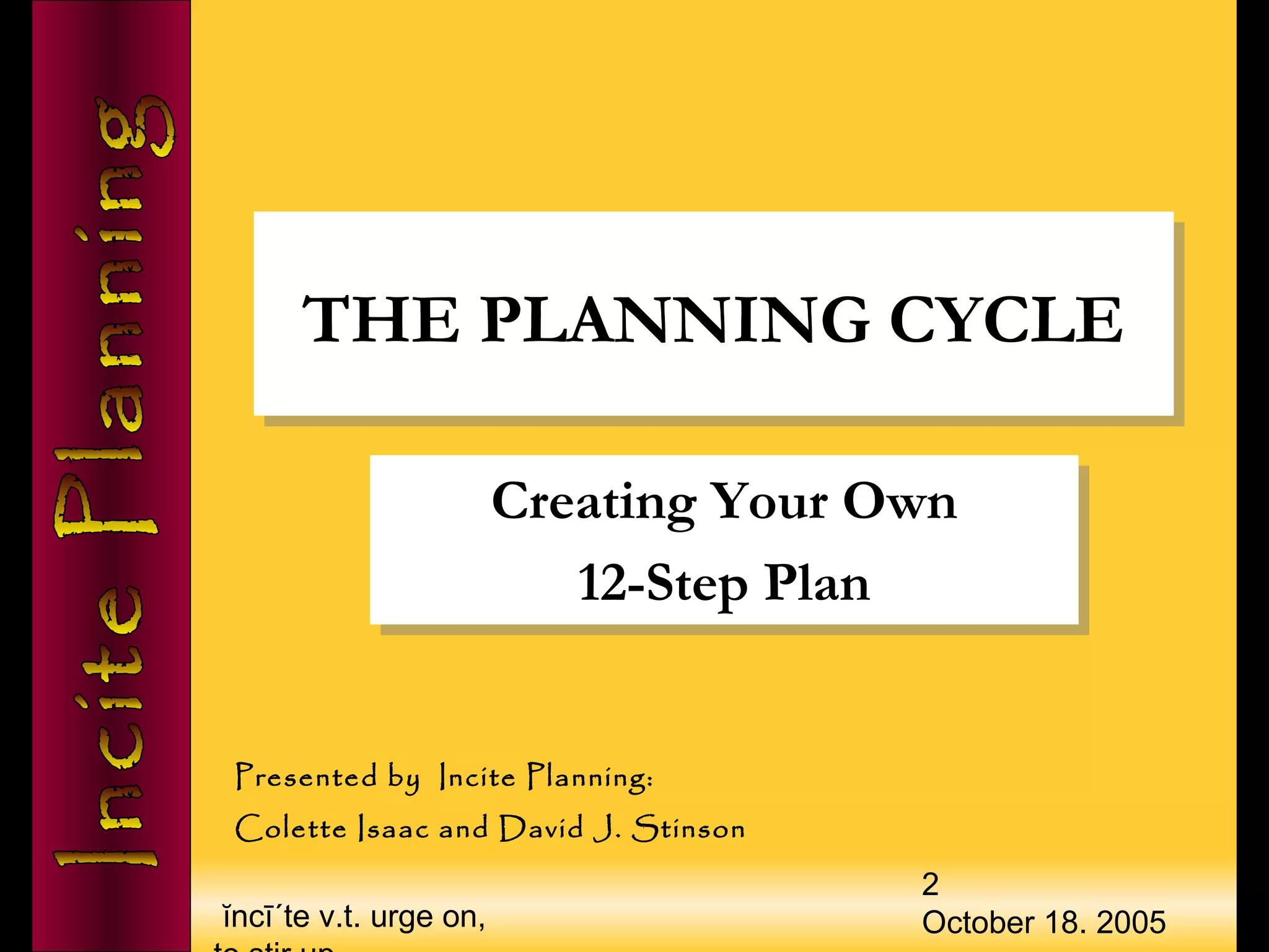 The Planning Cycle: A 12 Step Plan | PPT