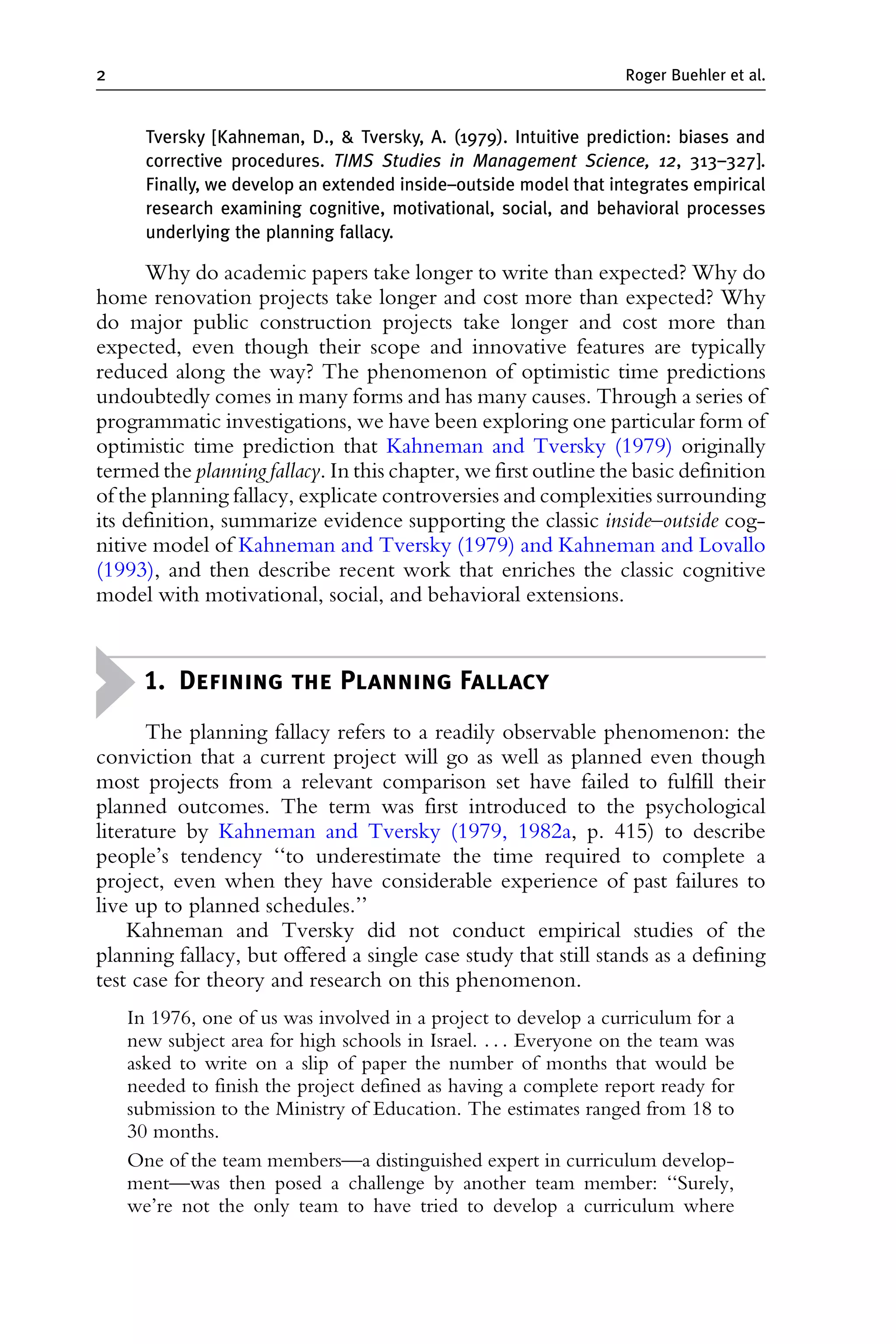 The Planning Fallacy Cognitive.pdf